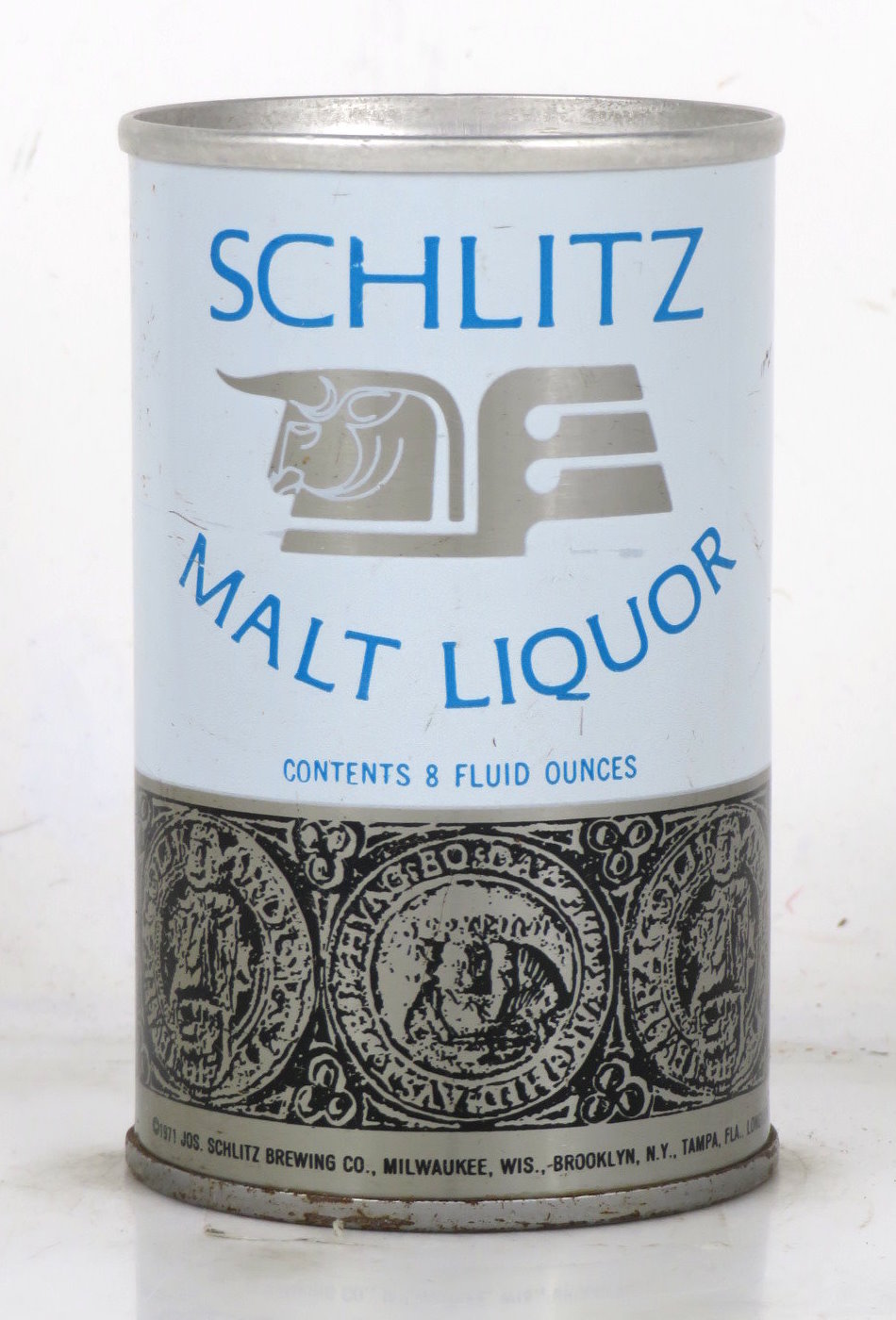 Item #100001 1970 Schlitz Malt Liquor (blue writing) 7 to 8oz Can T30 ...