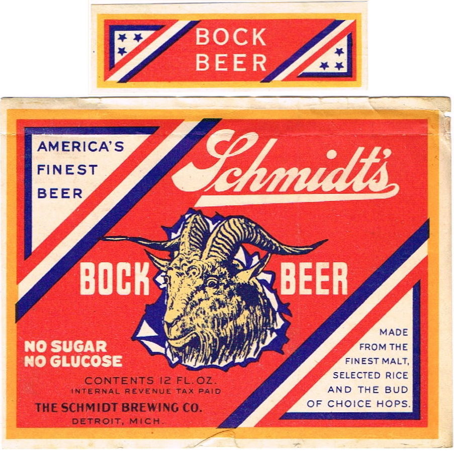 Item #84207 1937 Schmidt's Bock Beer Label CS49-08