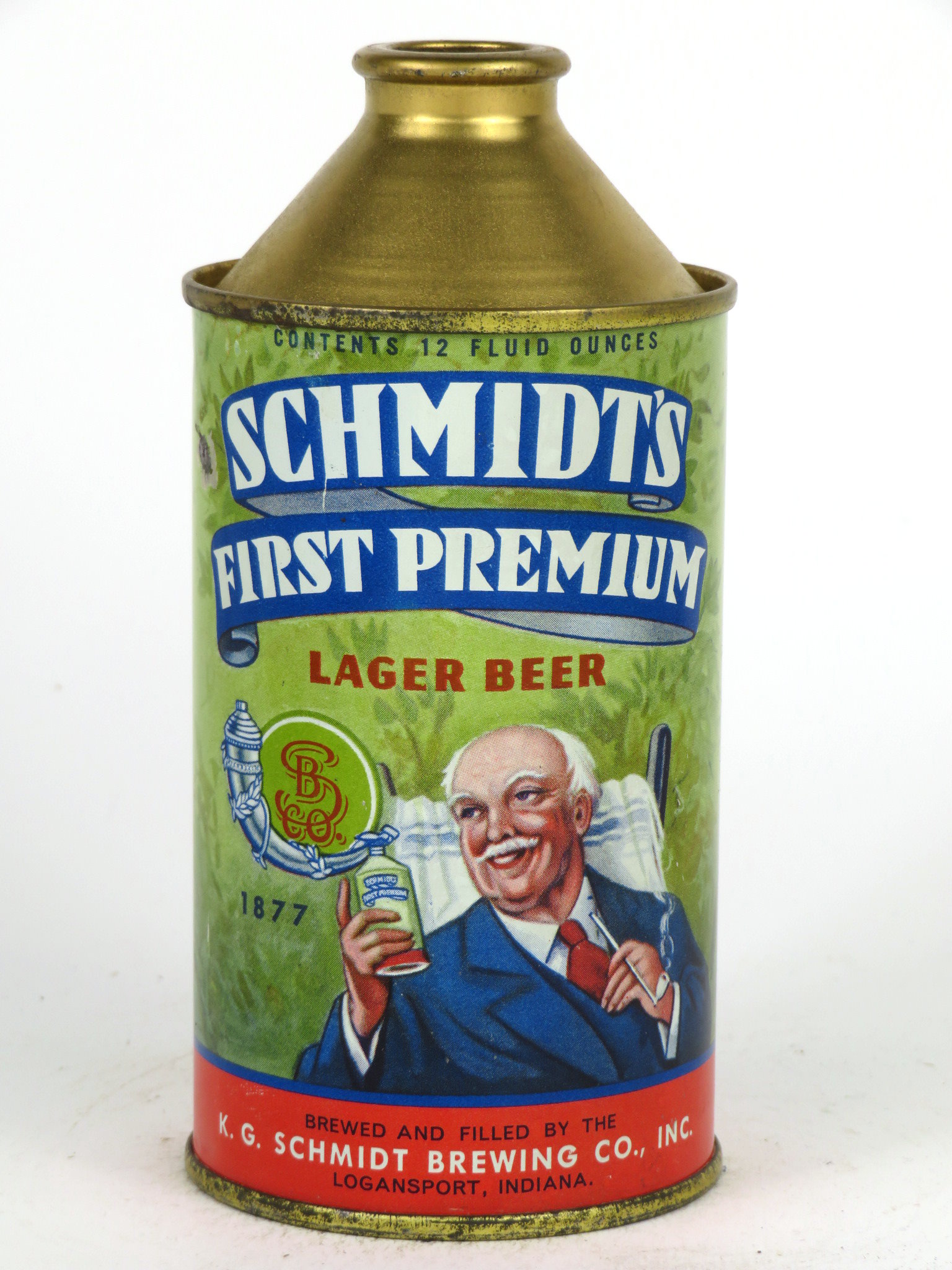 Item #89986 1947 Schmidt's First Premium Lager Beer Cone Top Can 183-32