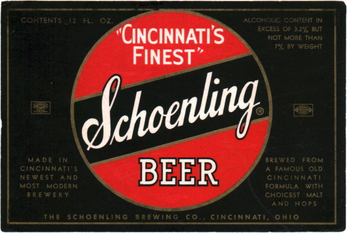 Item #92671 1940 Schoenling Beer Label OH33-21