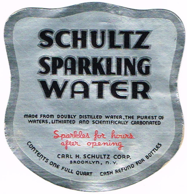 Item #101081 1939 Schultz Sparkling Water Carl H. Schultz Brooklyn New ...