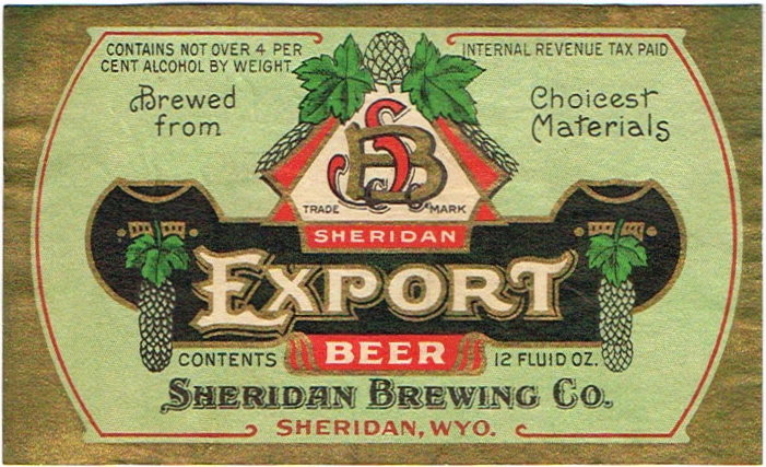 Item #102445 1937 Sheridan Export Beer Label WS129-11V
