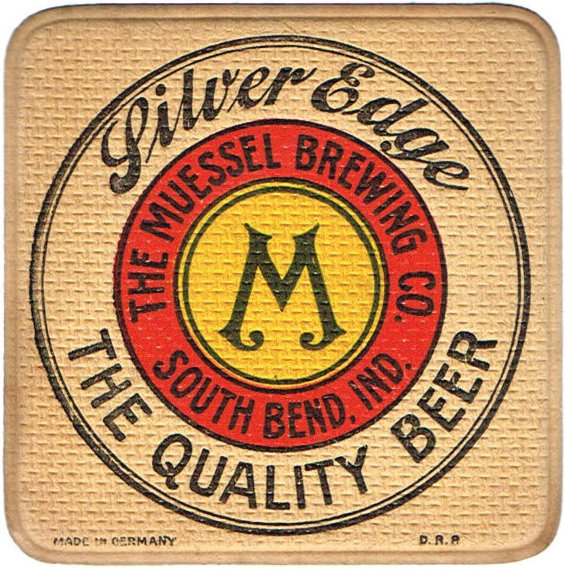 Item #16549 1910 Silver Edge Beer Coaster IN-MUE-2