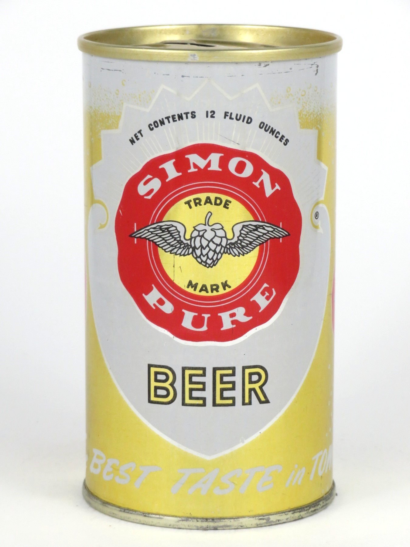 Item #28481 1965 Simon Pure Beer Tab Top Can T125-02