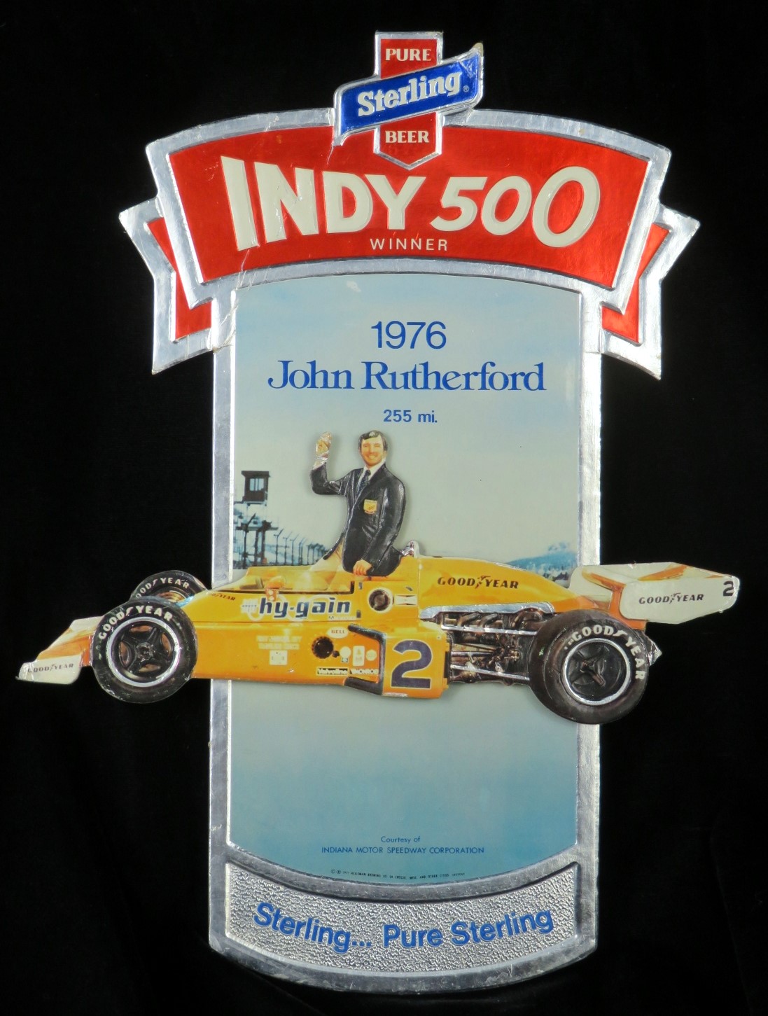Item #111741 1976 Sterling Beer Johnny Rutherford Indy 500 Sign