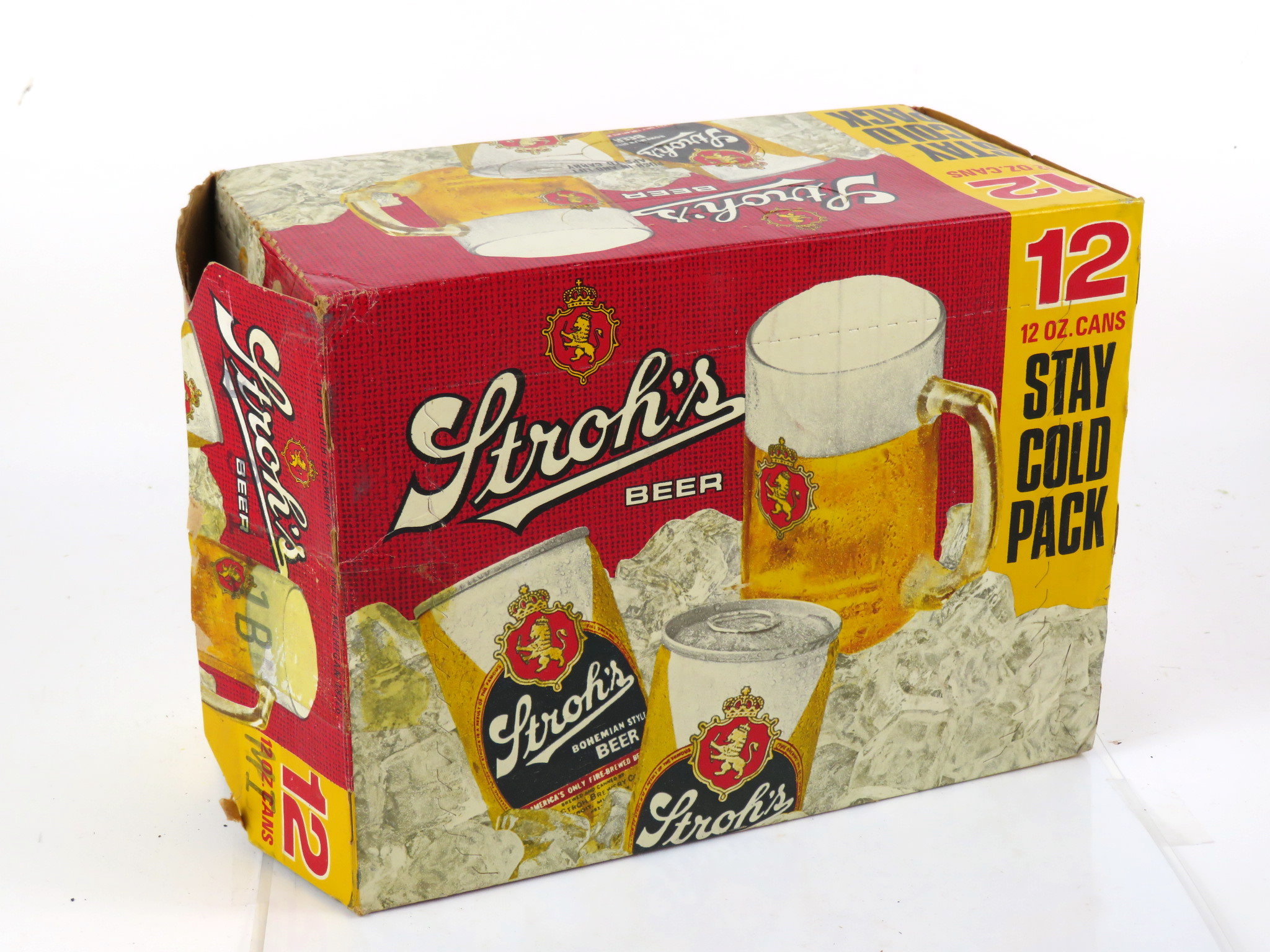 Item #96231 1978 Stroh's Beer 12-Pack Can Box Case Box