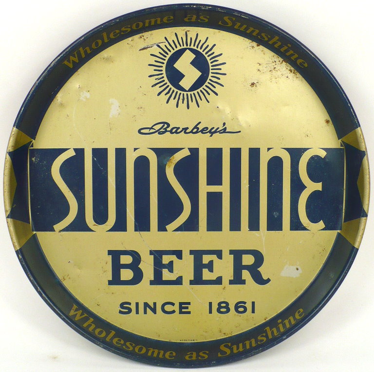 Item #13358 1940 Sunshine Beer Serving Tray