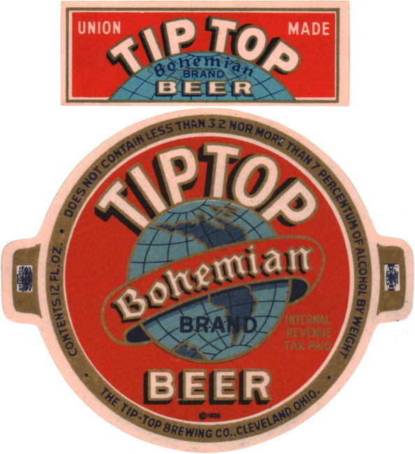 Item #92570 1938 Tip Top Bohemian Beer Label OH49-25