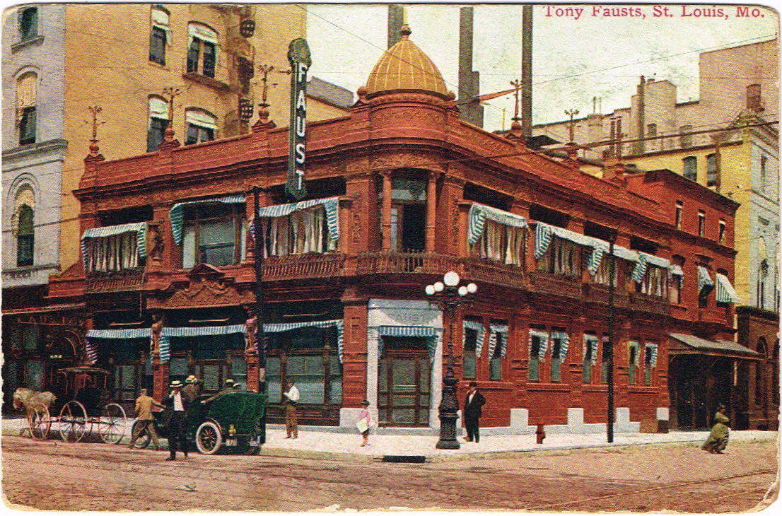 Item #100129 1910 Tony Faust's Restaurant Exterior Colorized Post Card