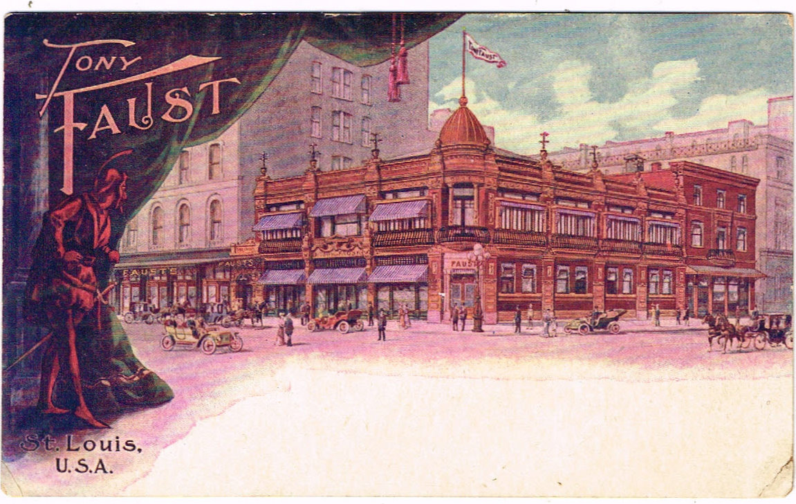 Item #100131 1907 Tony Faust's Restaurant Exterior Illustration Post Card