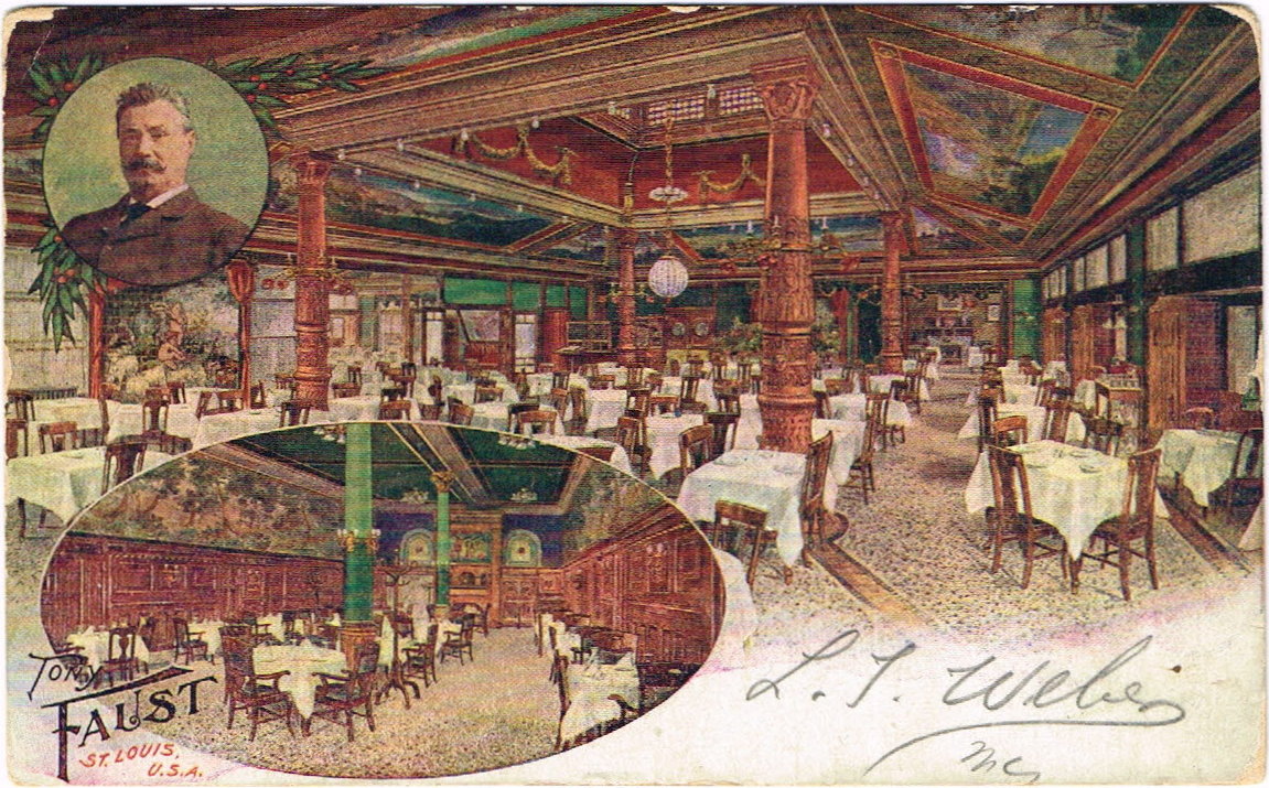 Item #100130 1909 Tony Faust's Restaurant Interior Illustration Post Card