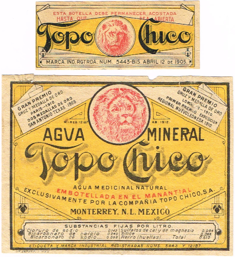 Item #100835 1922 Topo Chico Mineral Water Monterrey Mexica Label