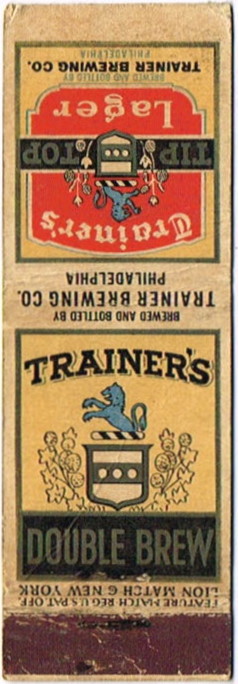 Item #9710 1933 Trainer's Double Brew/Tip Top Lager Beer Matchcover PA ...