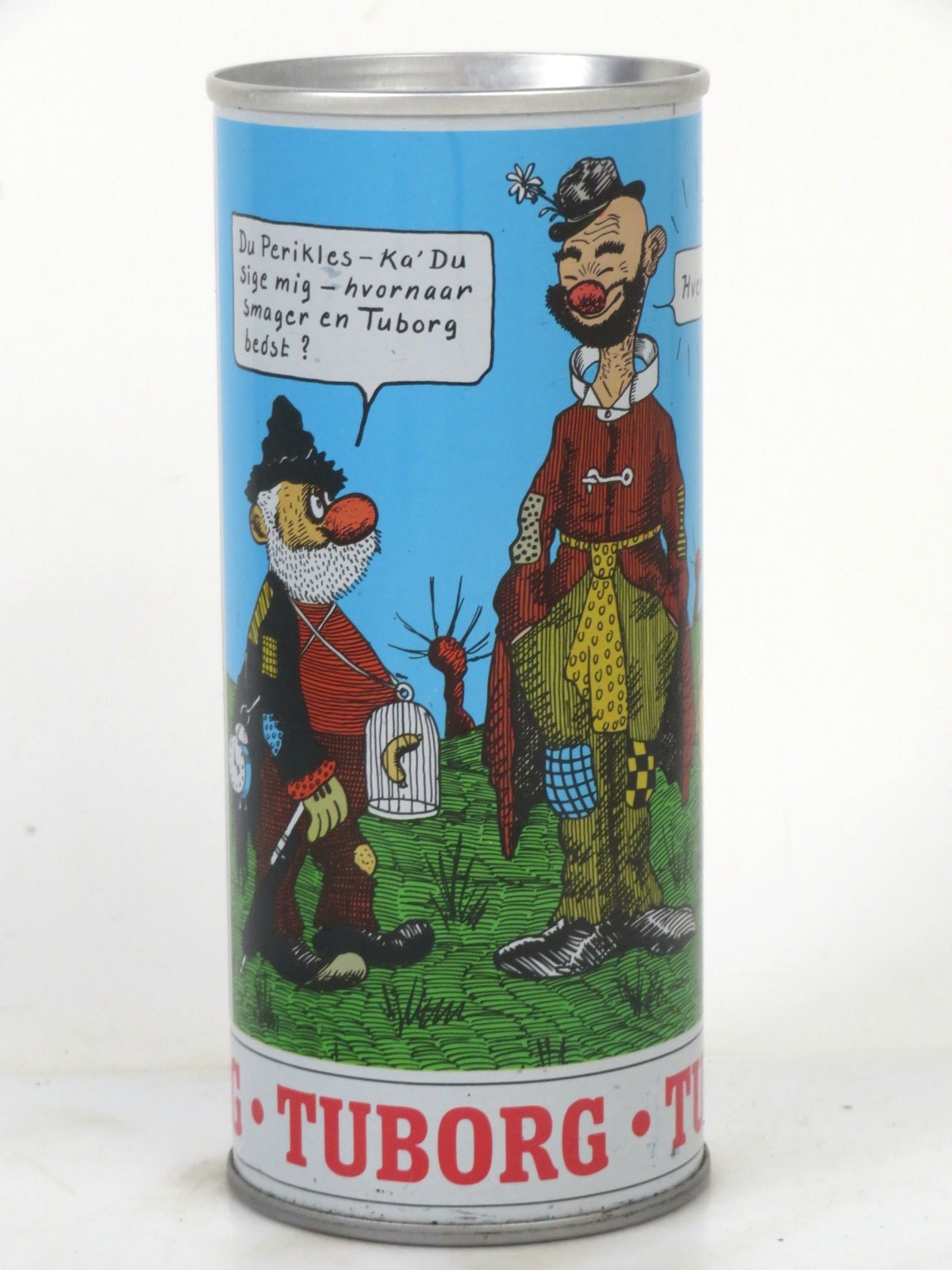 Item #101199 1978 Tuborg Pilsner Beer Cartoon #1 (Denmark) Tab Top Can