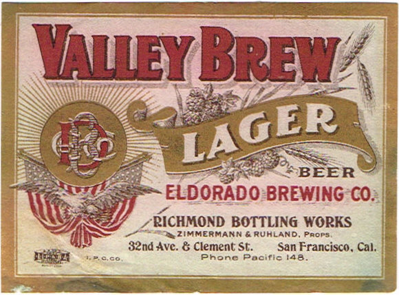 Item #81285 1905 Valley Brew Lager Beer Label WS55-23
