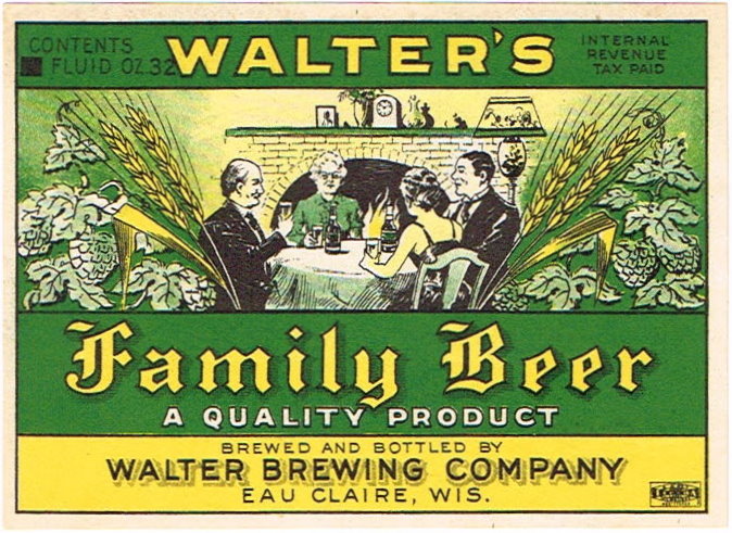 Item #3054 1944 Walter's Family Beer Label WI95-16V