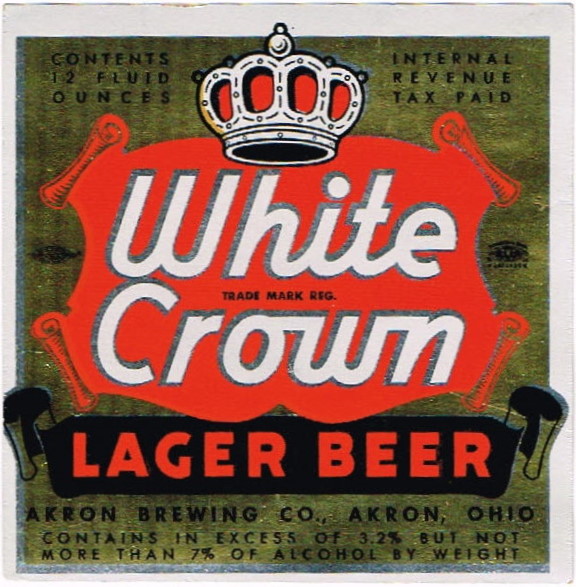Item #110111 1949 White Crown Lager Beer Label OH9-18