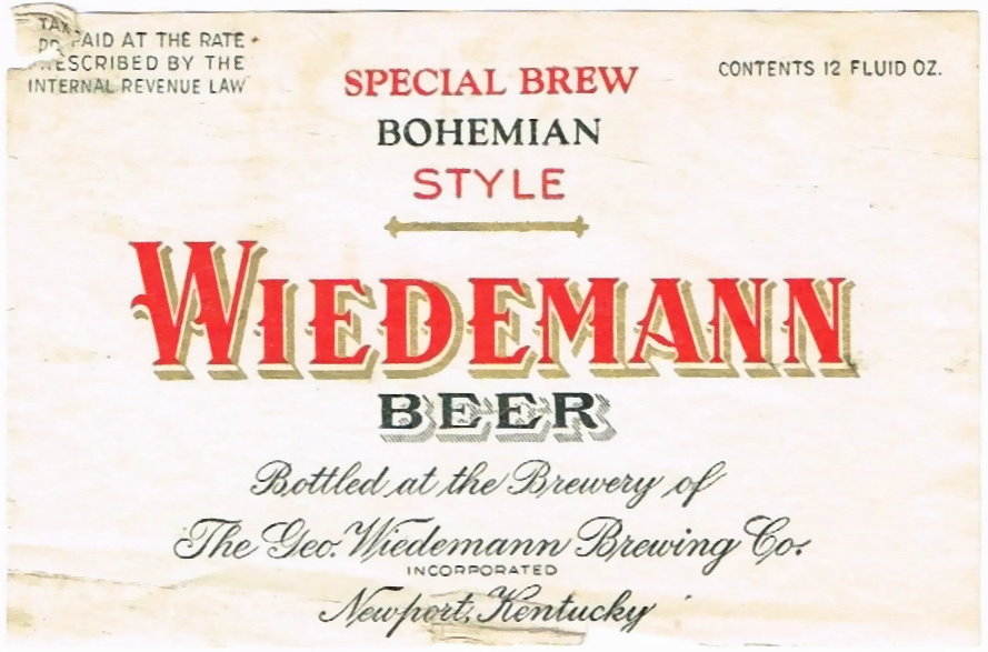 Item #37100 1939 Wiedemann Beer Label ES39-11V