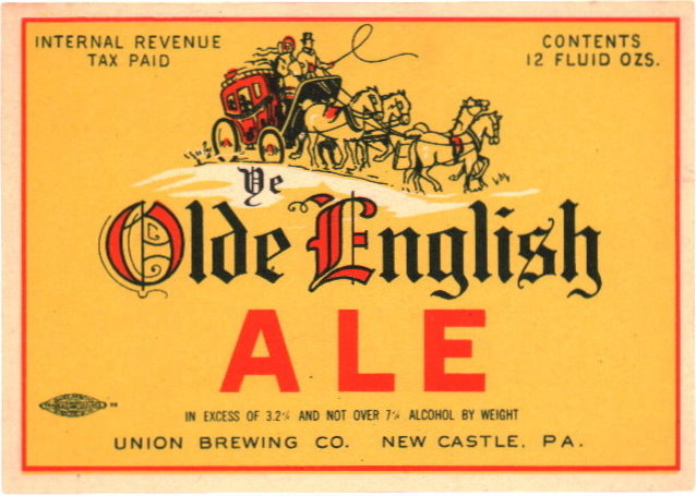 Item #15861 1936 Ye Olde English Ale Label PA57-09V