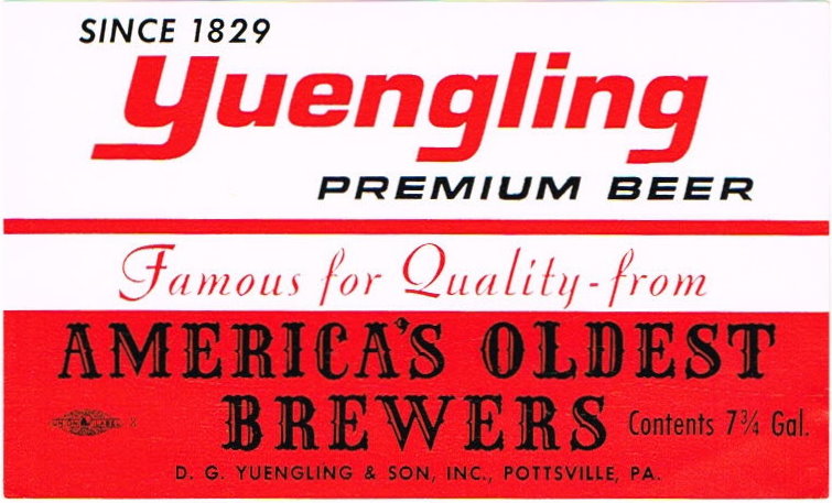 Item #65471 1960 Yuengling Premium Beer Label