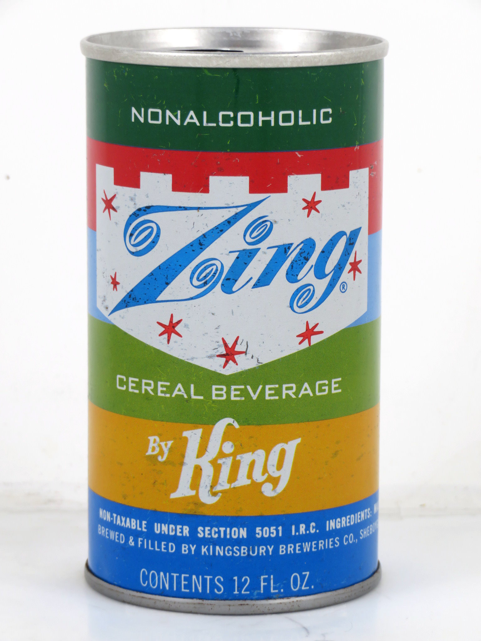 Item #28453 1971 Zing Cereal Beverage Tab Top Can T136-19